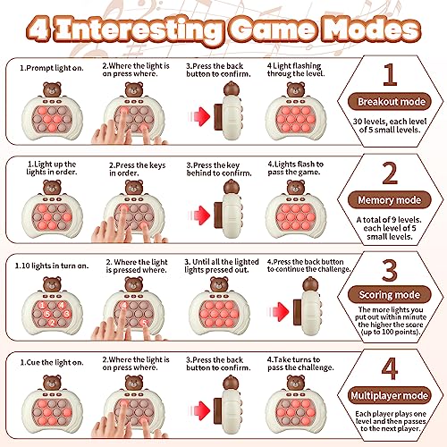 Aolcev Pop It Game Sensory Fidget Toy Quick Push Game Bubble Stress ...