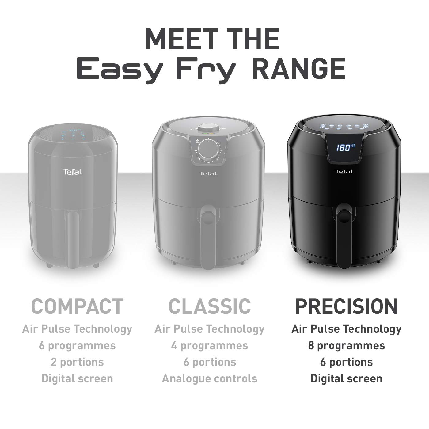Tefal Easy Fry Precision EY401840 Digital Health Air Fryer, Black, 4.2 ...