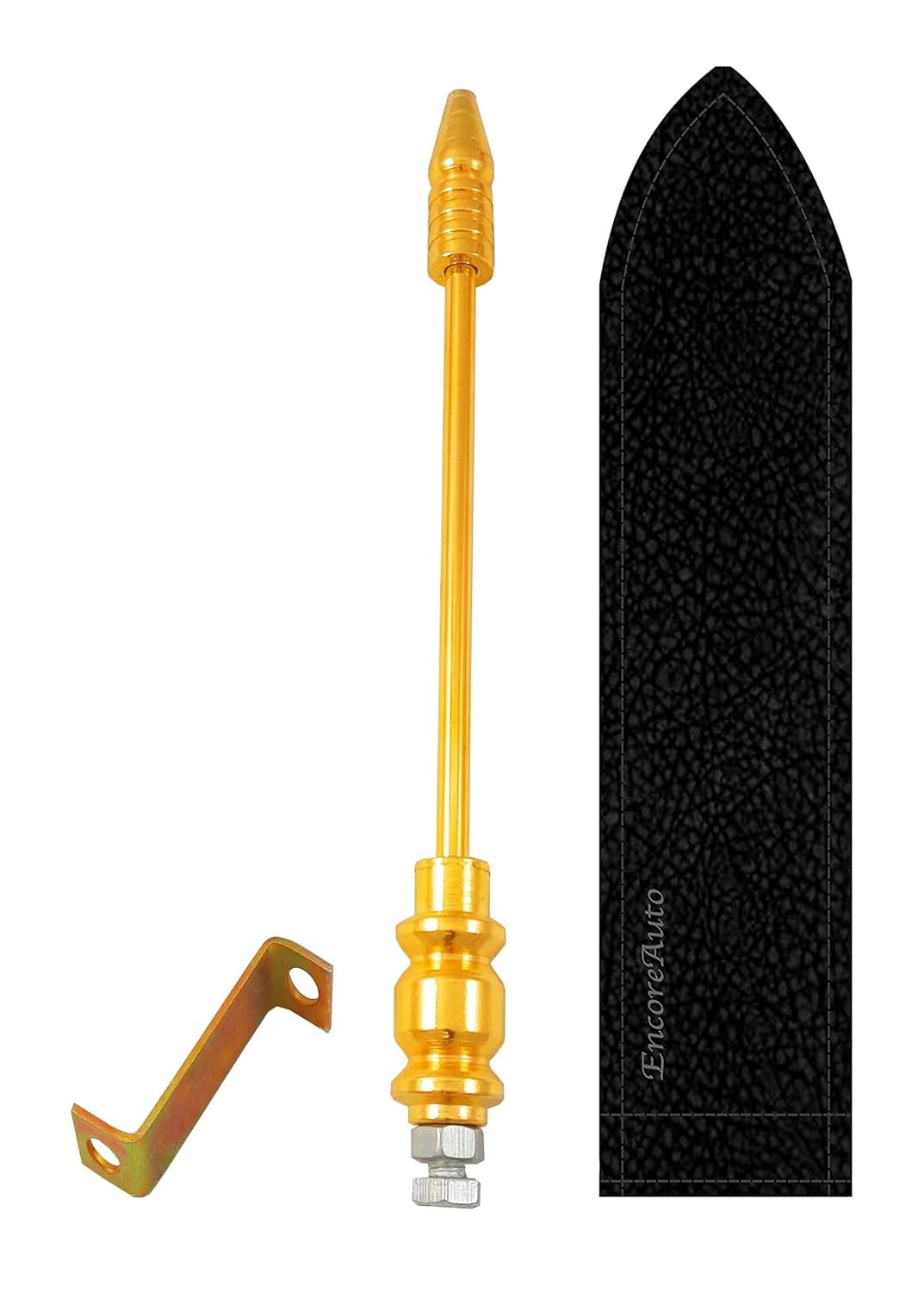 Golden Car Flag Rod with Bracket and Cover (Golden) for All Car Models ...