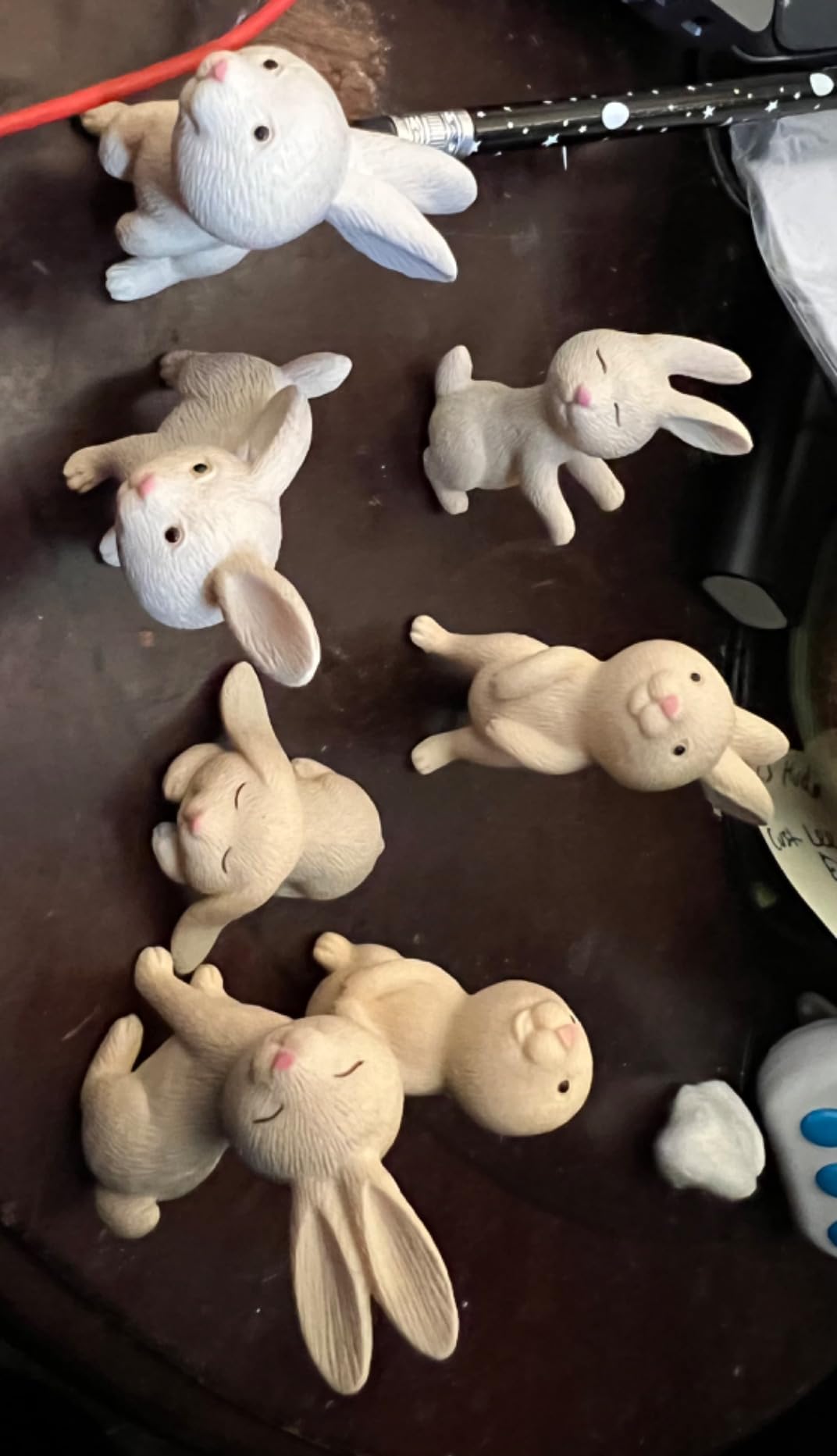 Amazon.com: Halloluck 7 Pcs Cute Miniature Rabbit Figure Animal Rabbit ...