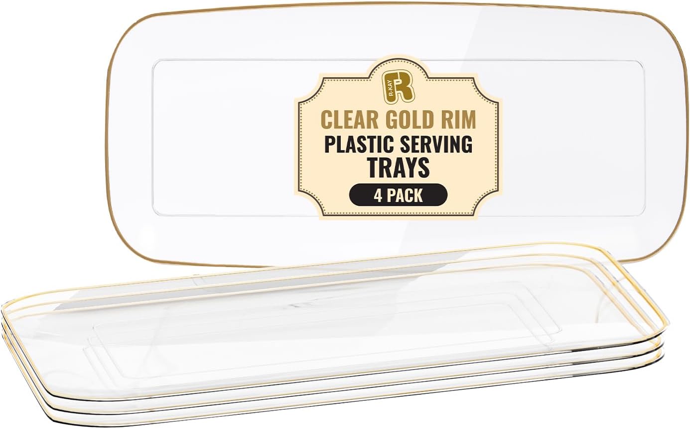 Amazon.com: Clear Premium Plastic Appetizer Trays - 5" x 7" (Pack Of 32 ...