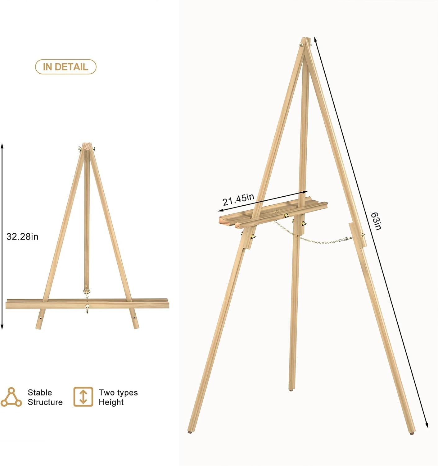 Soporte de caballete de madera para arte, trípode portátil, caballete ...