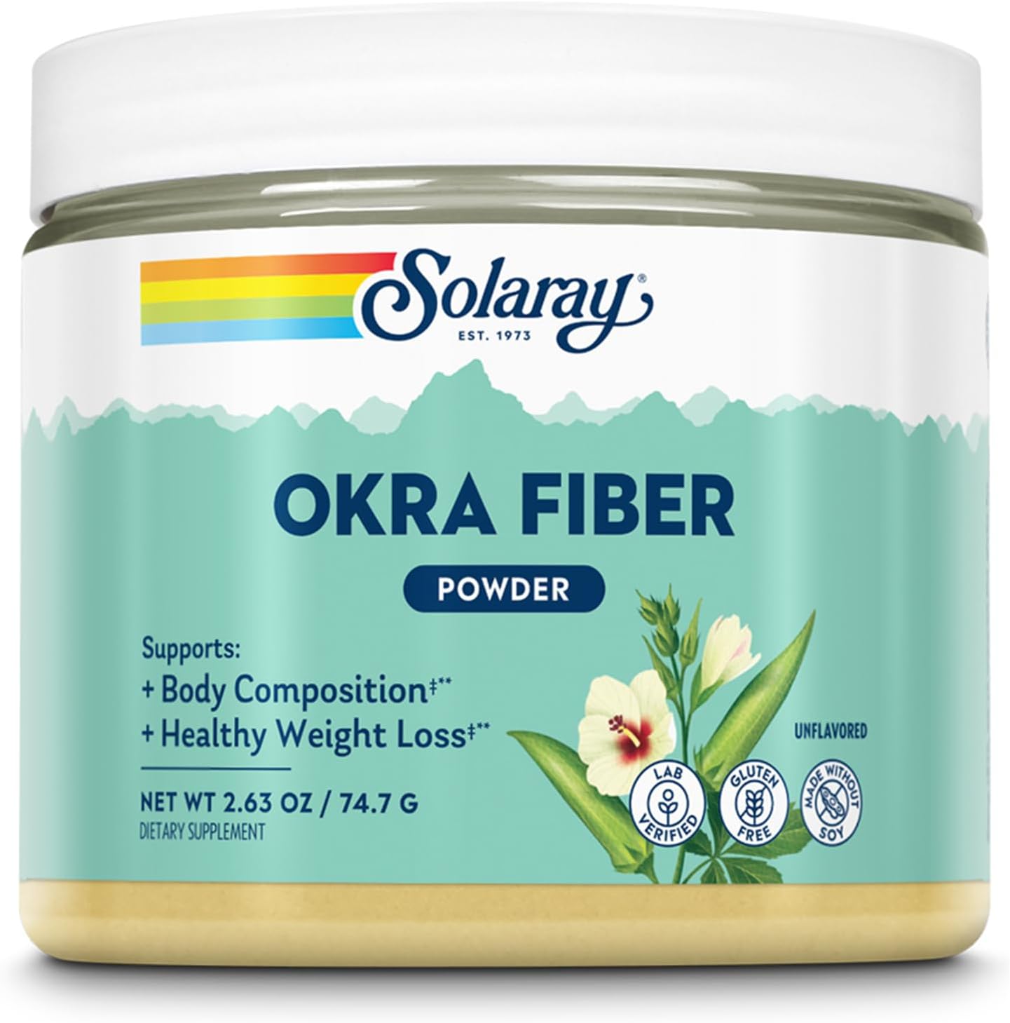 Amazon.com: SOLARAY Okra Fiber Powder - Digestion Supplement - Supports ...