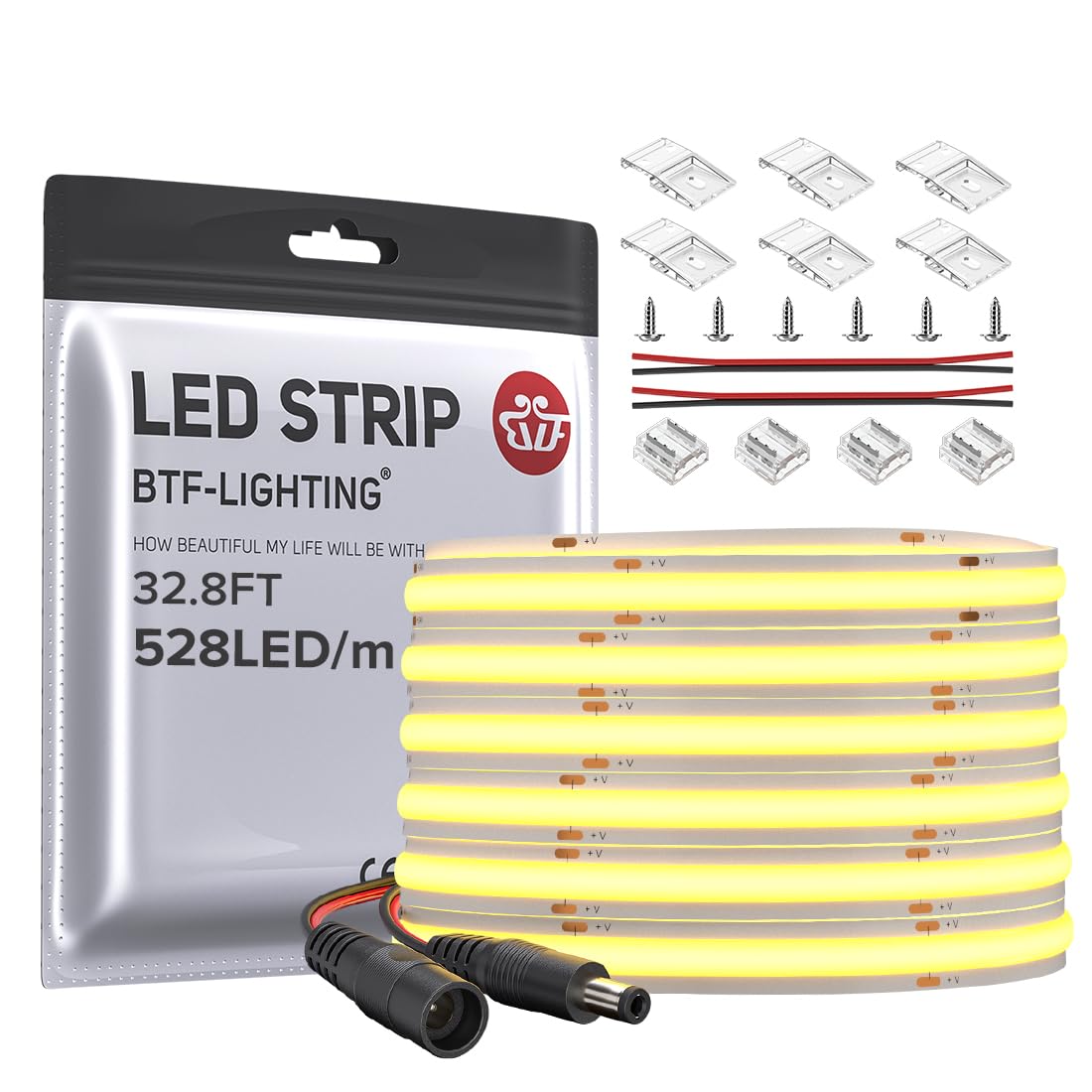 Amazon.com: BTF-LIGHTING FCOB COB LED Strip 528LED/m Flexible High ...