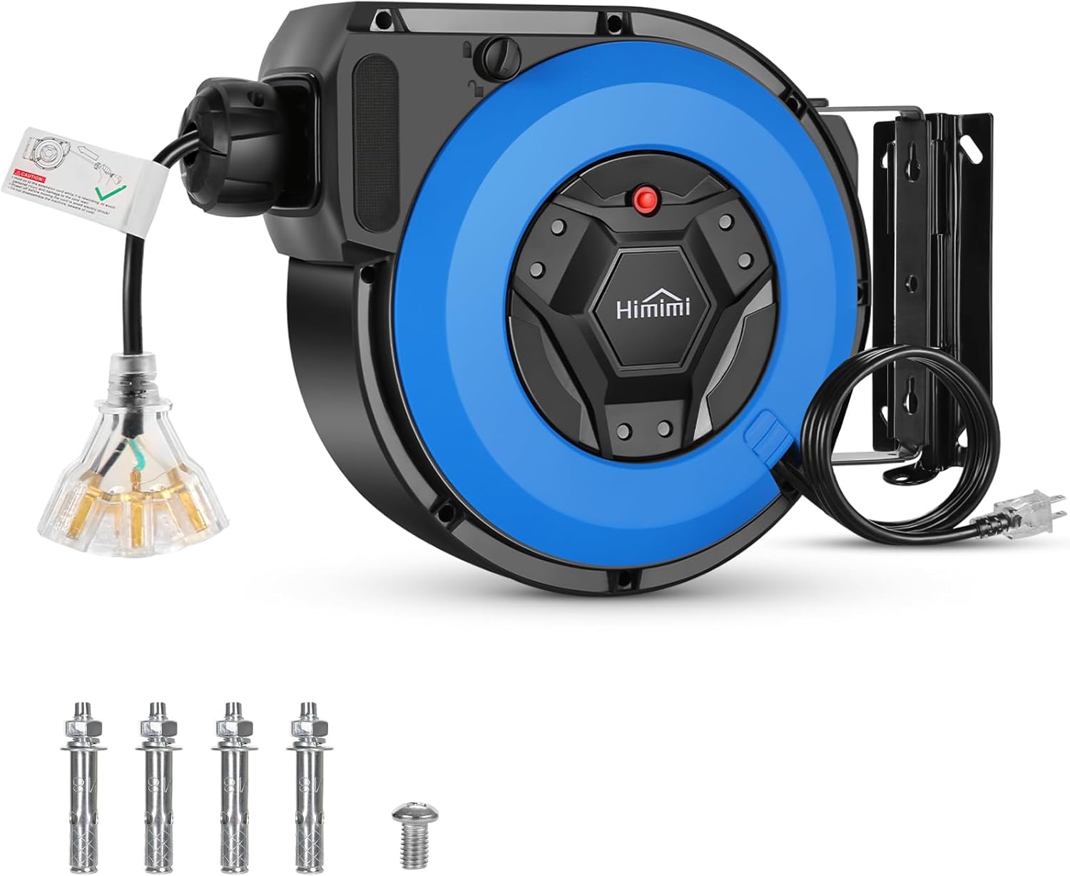 50FT+6.5FT Retractable Extension Cord Reel, Wall/Ceiling Mounted ...