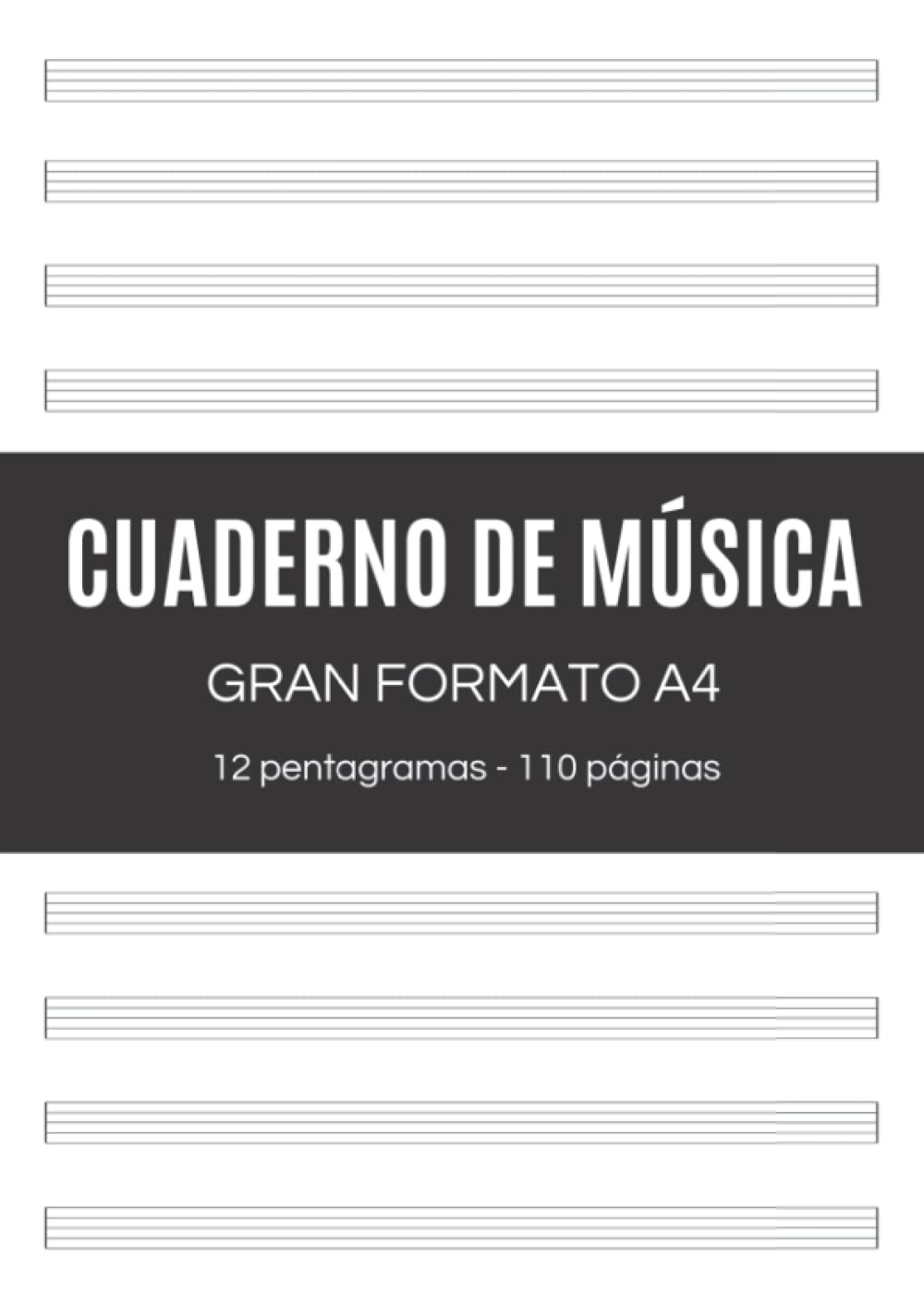 Cuaderno de música: Cuaderno de pentagramas | 12 pentagramas por 110 ...