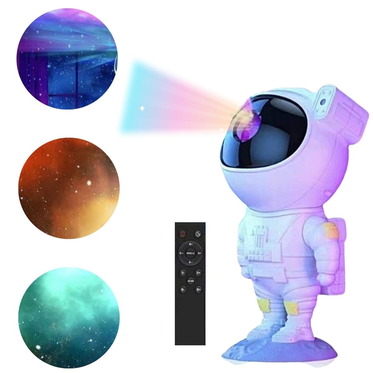 Projetor de estrela luz infantil luminária astronauta galáxia com ...