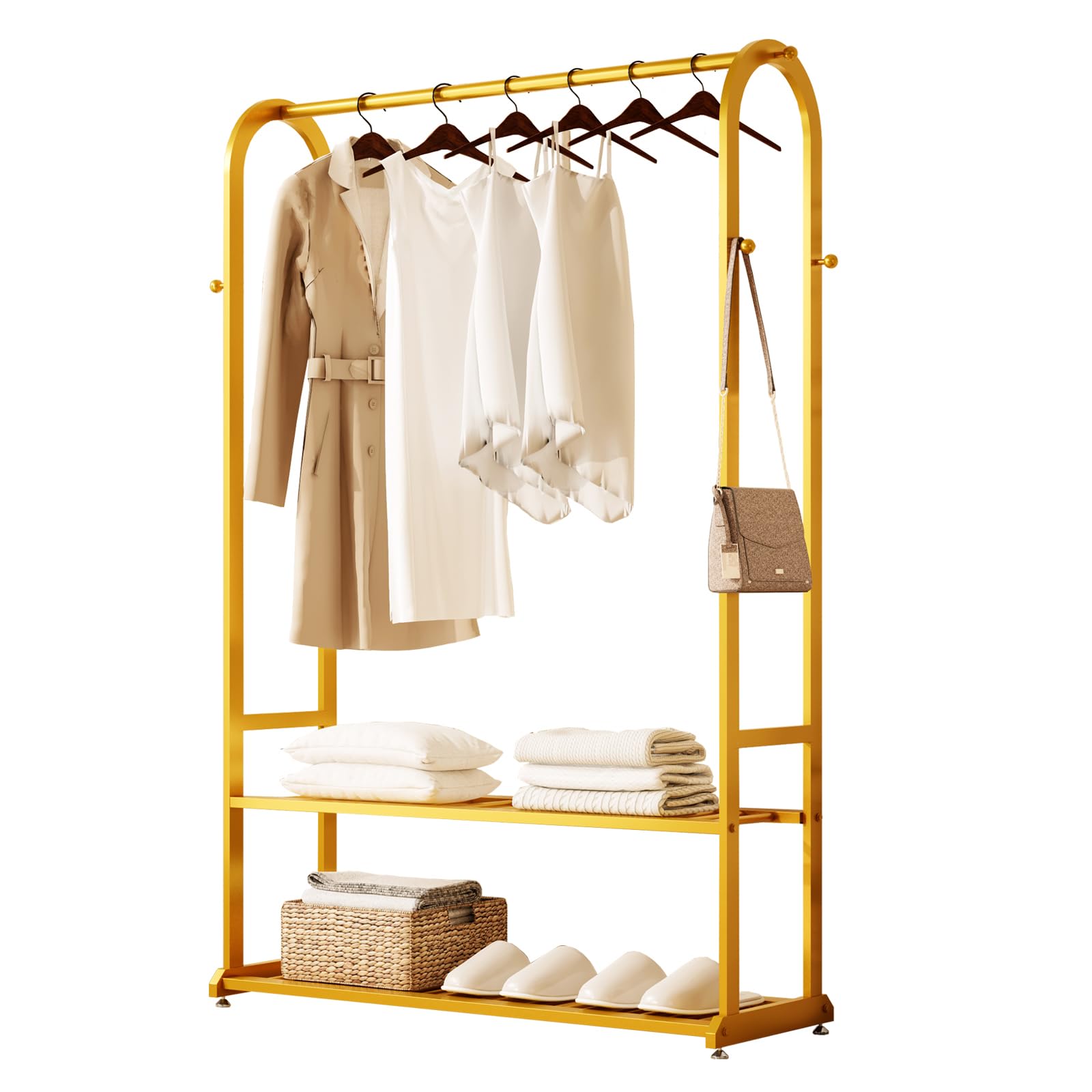 Amazon.com: ZHBHYZ heavy duty clothes rack,gold clothing rack with ...