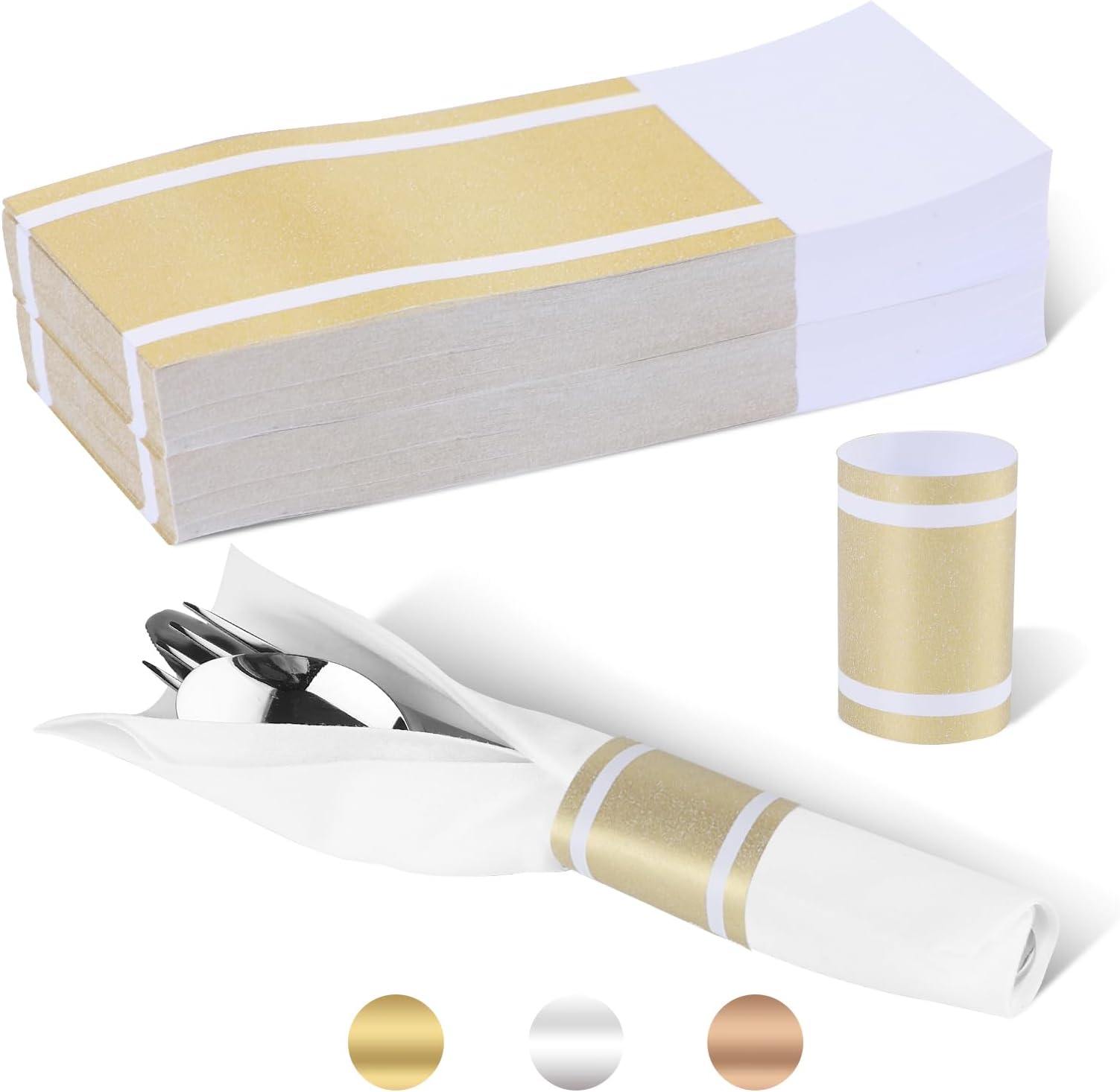 Amazon.com: AUTOU 100 PCS Napkin Rings Sparkly Adornment for Wedding ...