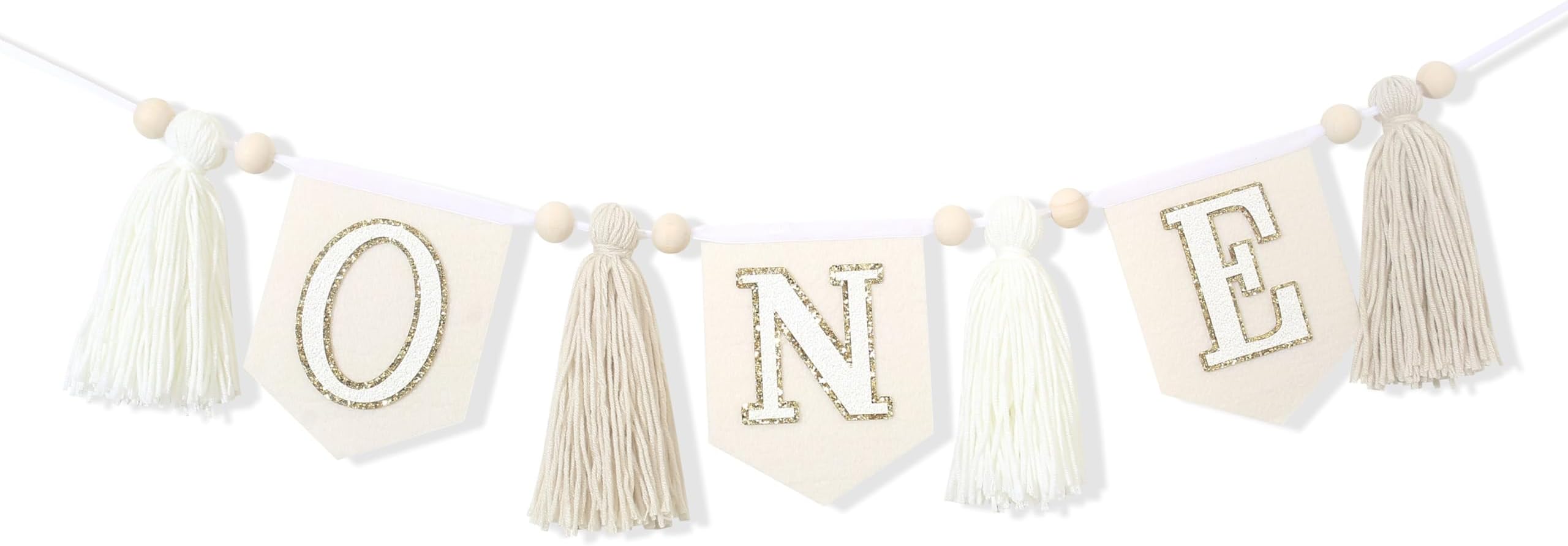 Amazon.com: Boho 1st high chair banner - Wood Bead Tassel Garland,Boho ...