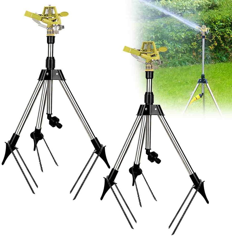 Amazon.com: Biswing 2 Pack Impact Sprinkler & 2 Pack Garden Hose ...