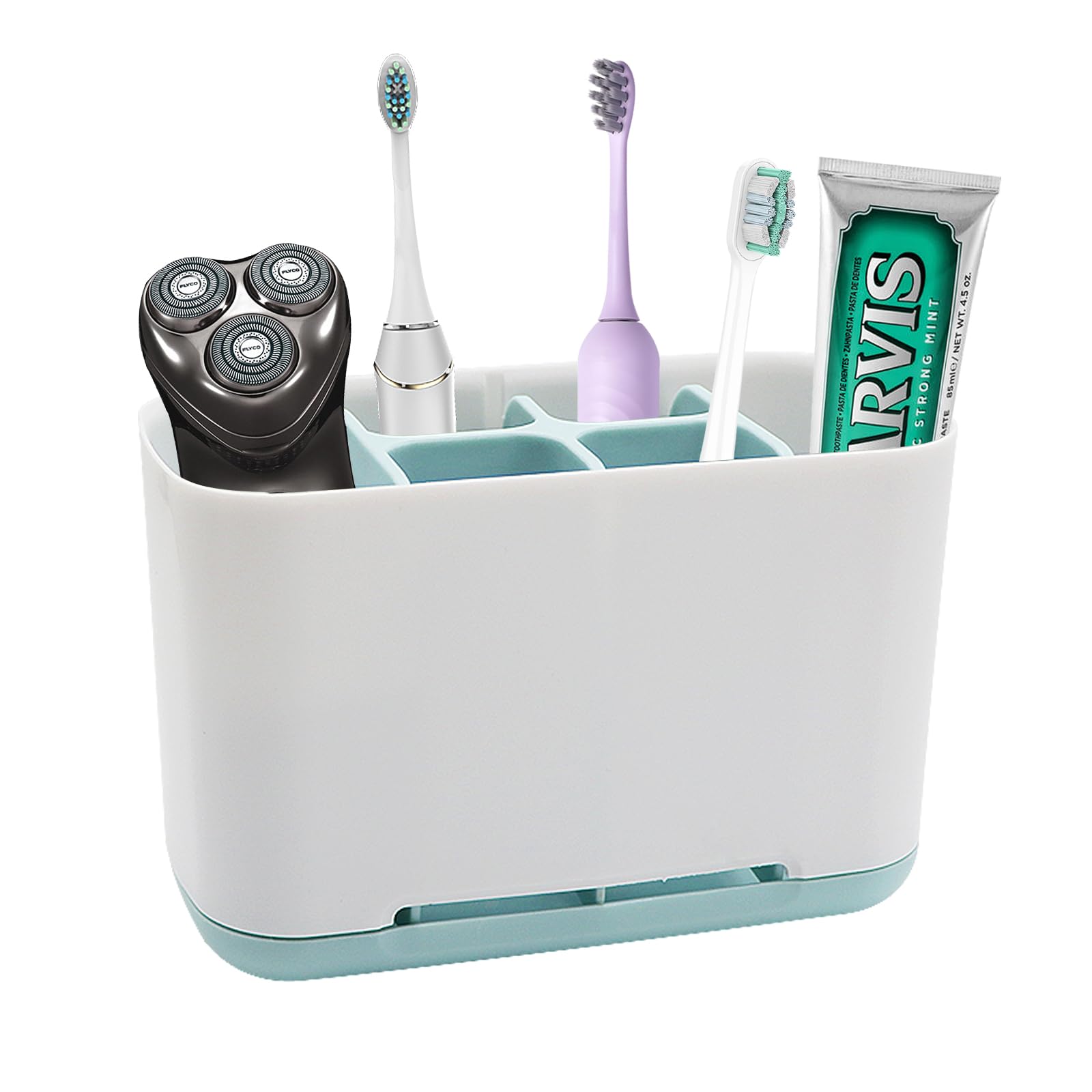 Hioph Toothbrush Holder, Bathroom Organizer Countertop Toothbrush Caddy ...