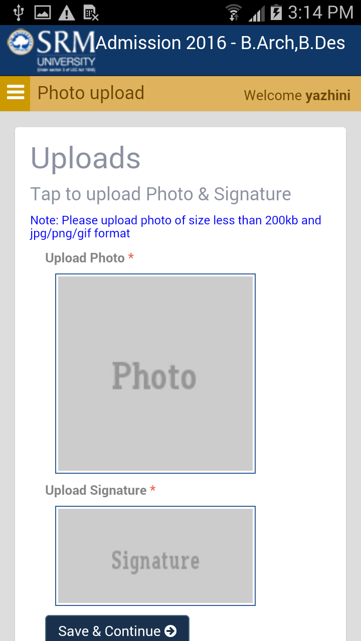 SRM B.Arch & B.Des 2016 Appln - App on Amazon Appstore