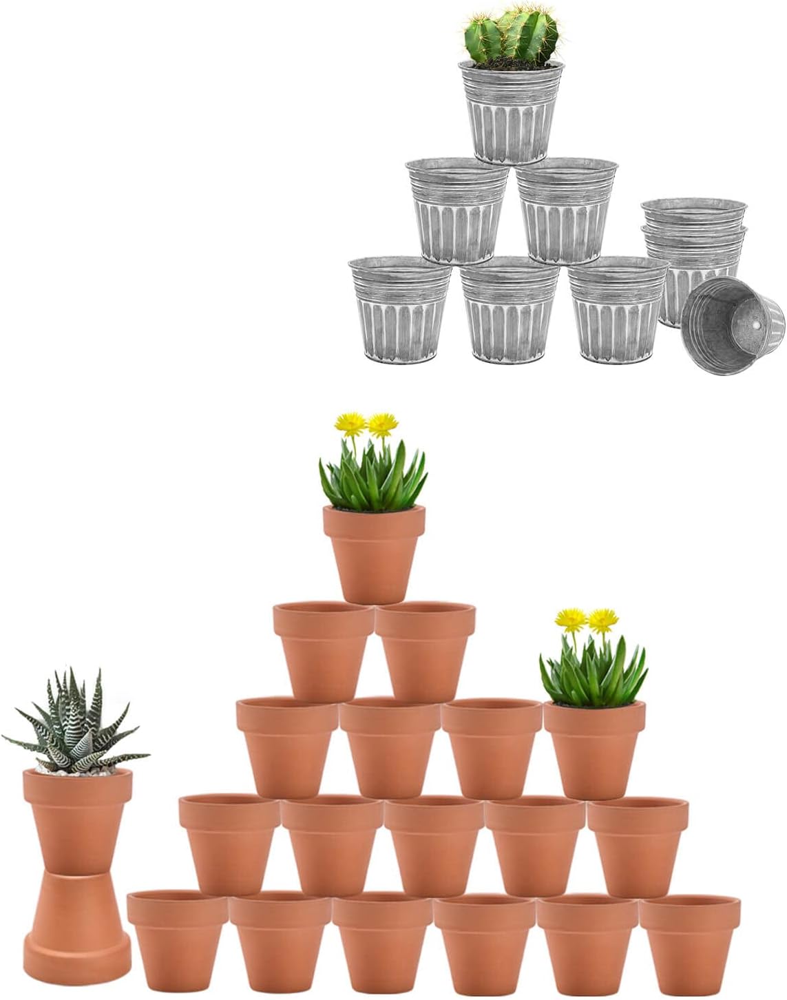 Amazon.com: vensovo 20PCS 3 Inch Terracotta Pots with Saucer and 9PCS 3 ...