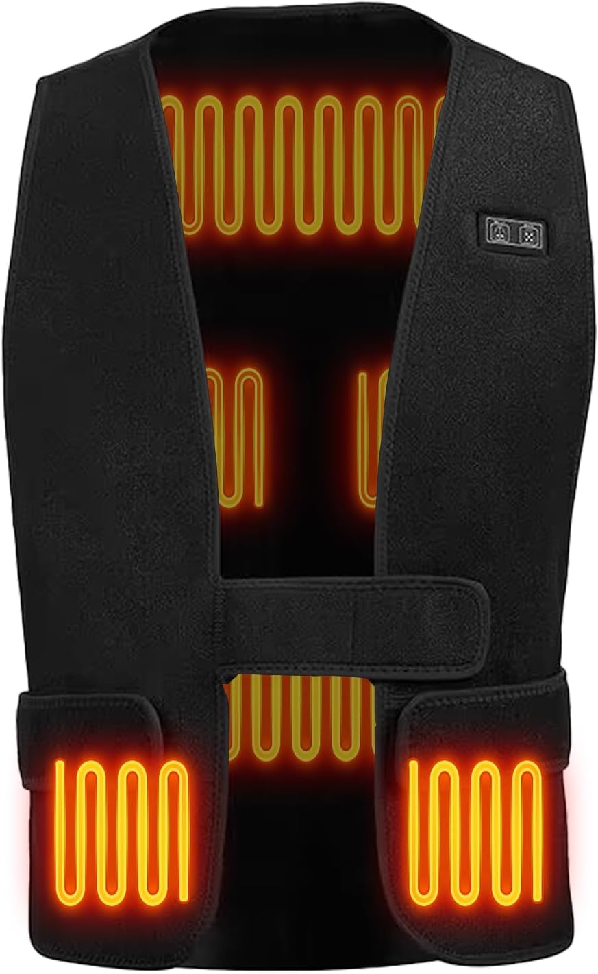 Amazon | [Fkstyle] 着るこたつ・7箇所発熱 電熱ベスト ヒーター 3段階温度調節 3秒速暖 前後独立設定 USB給電 加熱 サイズ調整可 洗える 防寒ト メンズ レディース ...