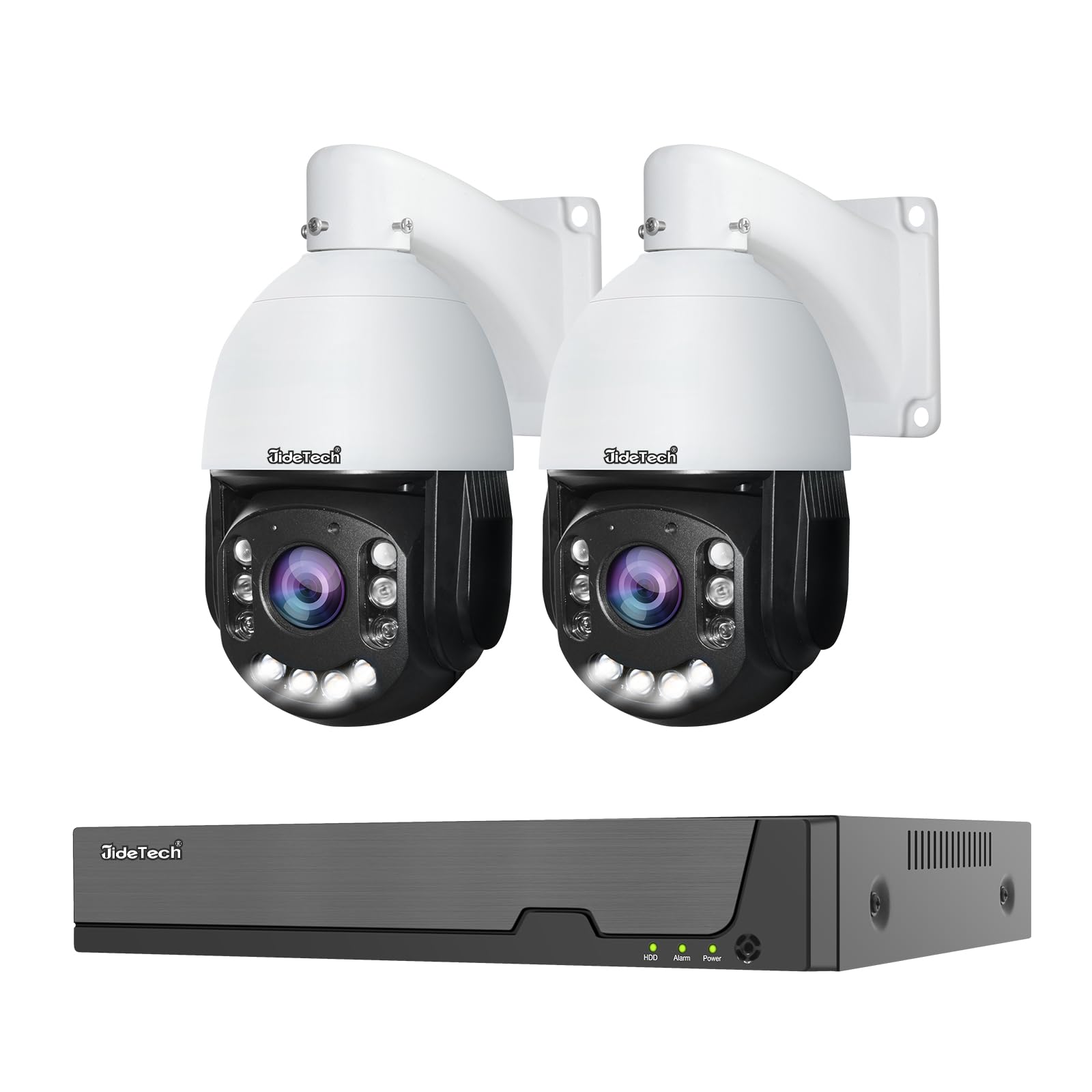 Amazon.com : JideTech 4K POE Security Camera System, 2pcs 8MP PTZ POE ...