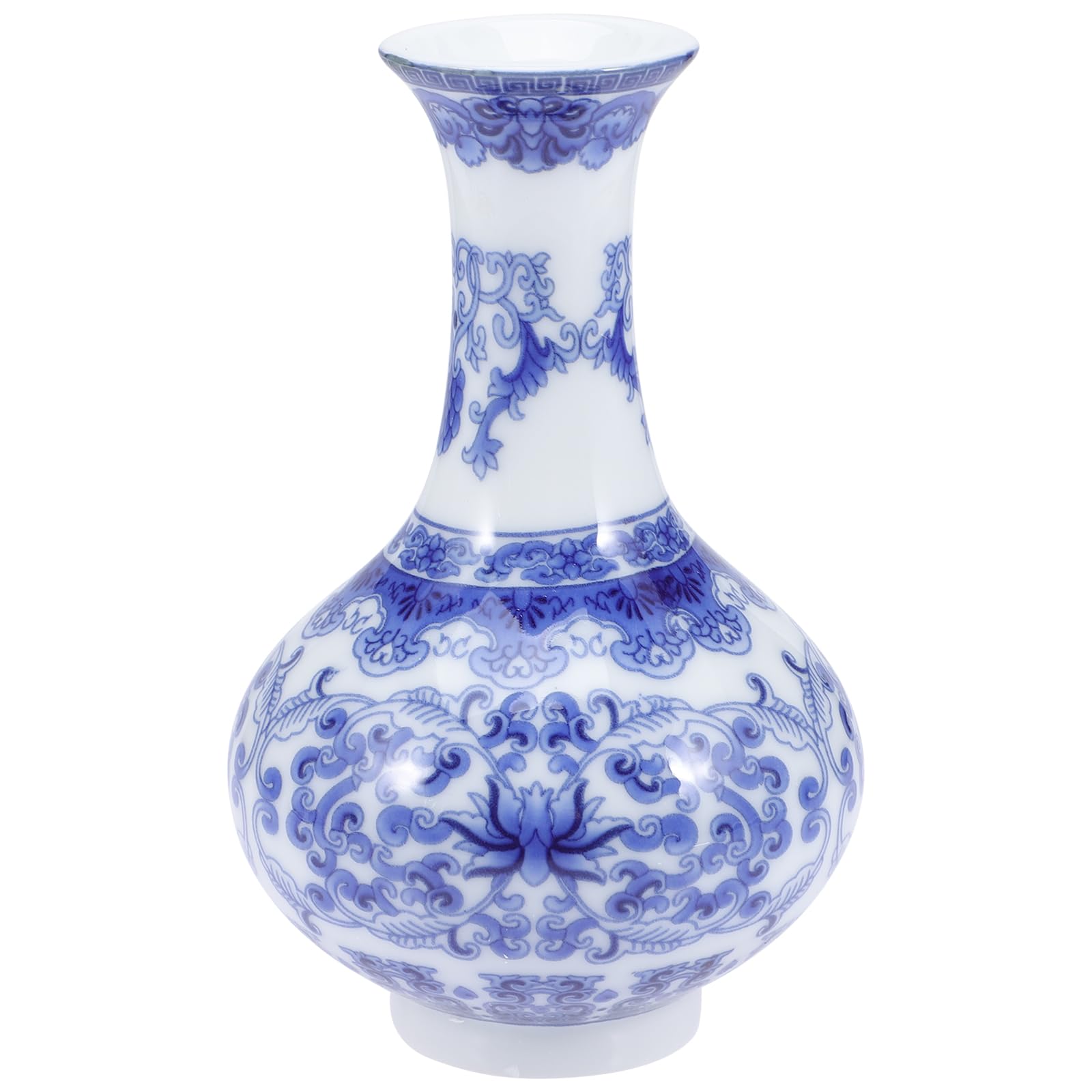 Amazon.com: Veemoon Small Chinese Desktop Vase Blue White Porcelain ...