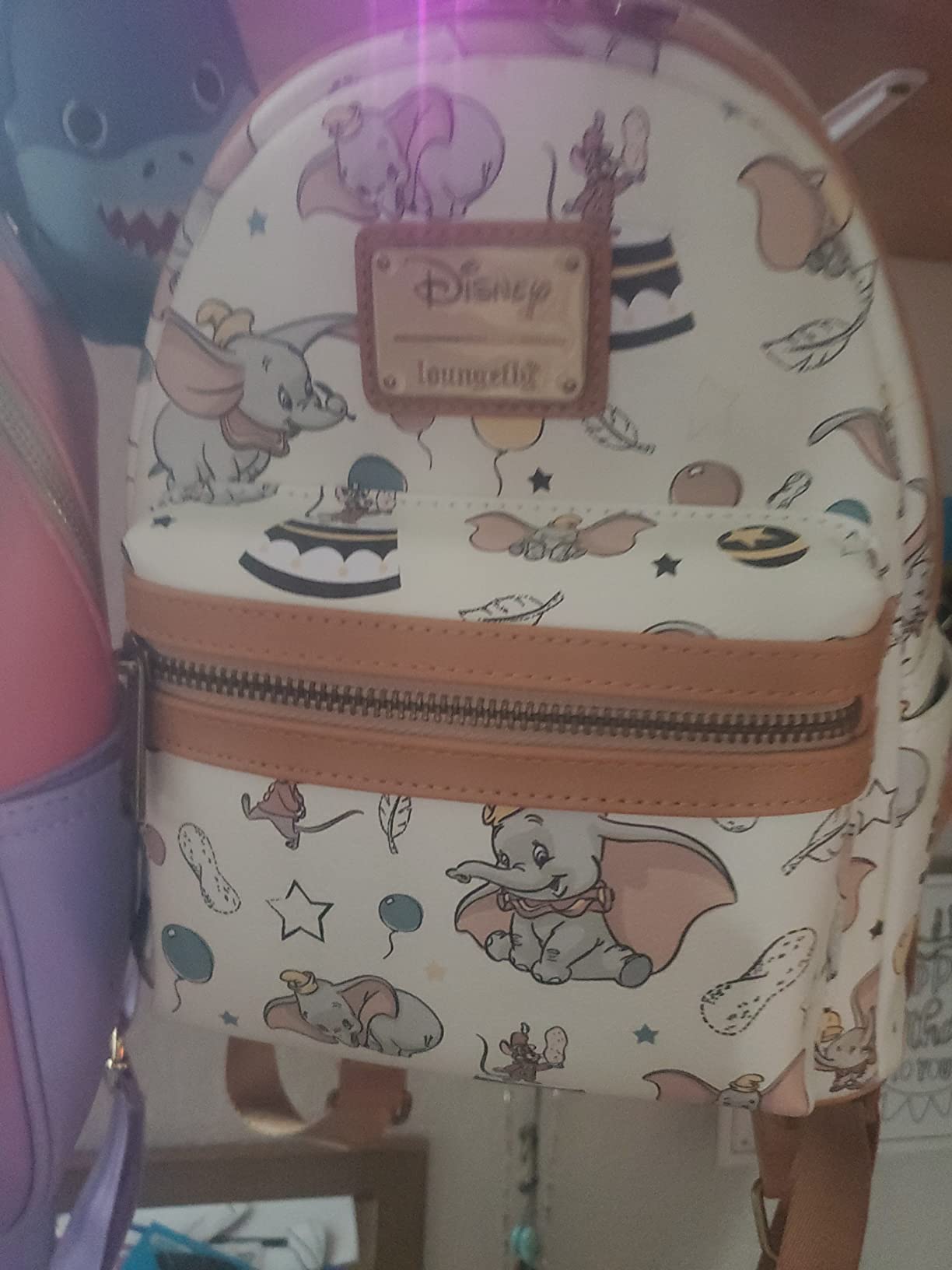 Amazon.com | Loungefly x Disney Dumbo Vintage Mini Backpack (One Size ...