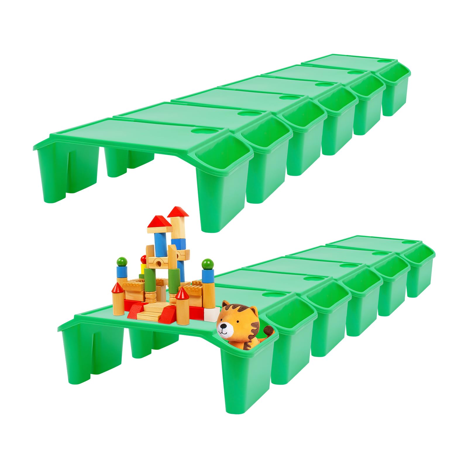 Amazon.com: Little Plastic Desks Kindergarten Classroom 12 Pcs Kids Lap ...