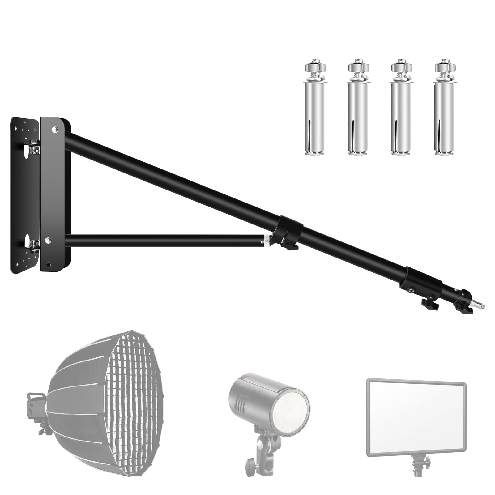 Snapklik.com : Wall Mount Triangle Boom Arm 70.9 Inches/180cm, Support ...