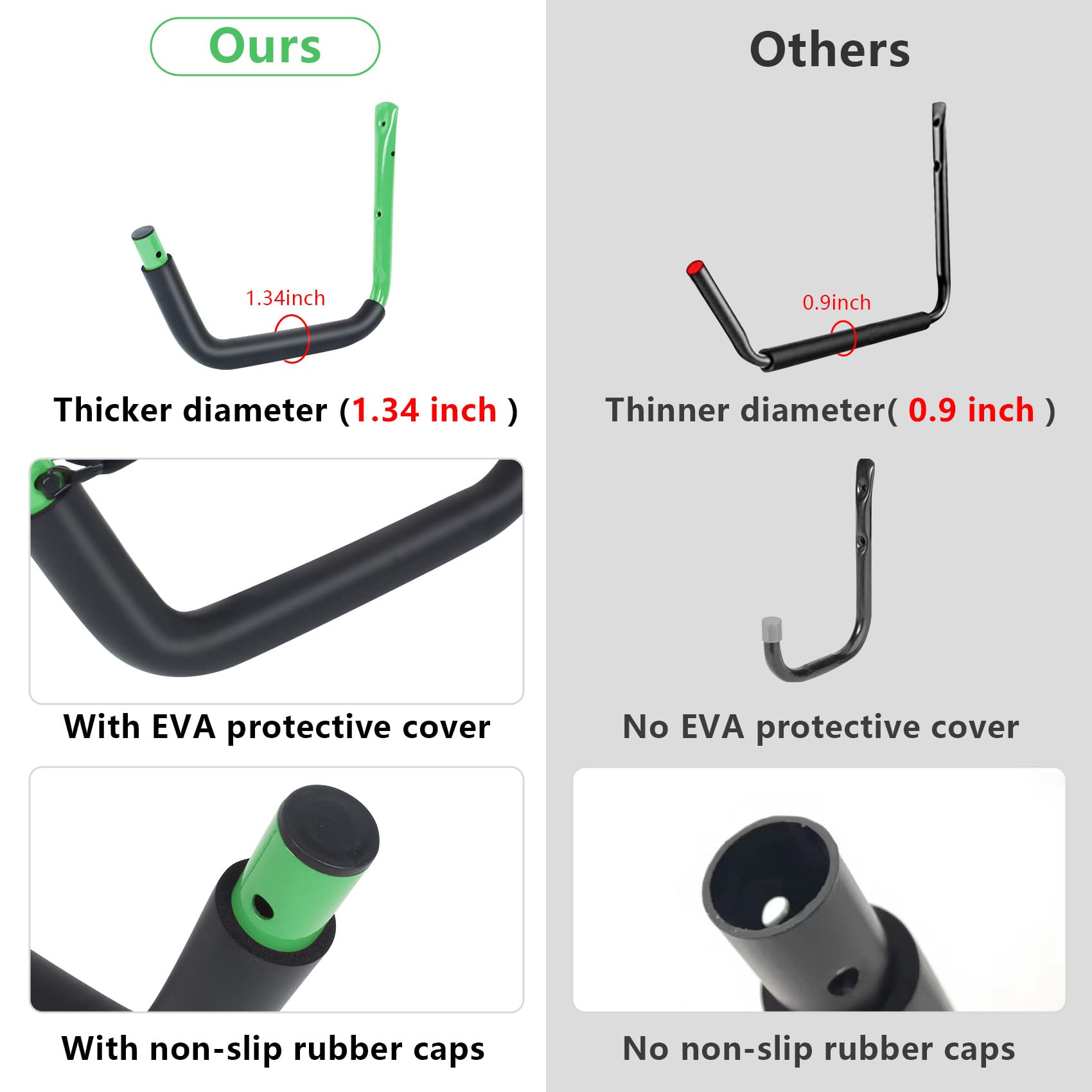 DEDU 4 Pack Storage Rack With Straps 100 Lb Capacity DEDU Kayak Wall ...