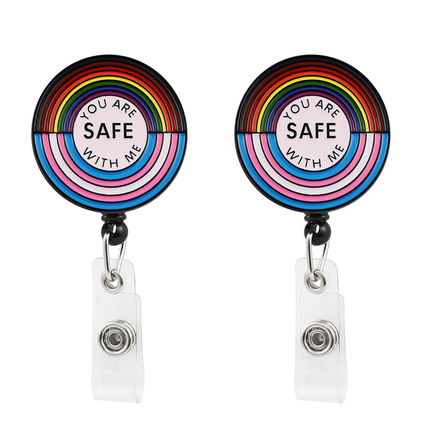 Amazon.com : EVECILOO 2 PCS Pride Badge Reels Holder Retractable with ...