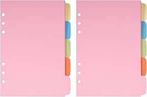 Amazon.com : ANCICRAFT A5 Index Dividers 5-Tab for 6-Hole Binder 5 ...