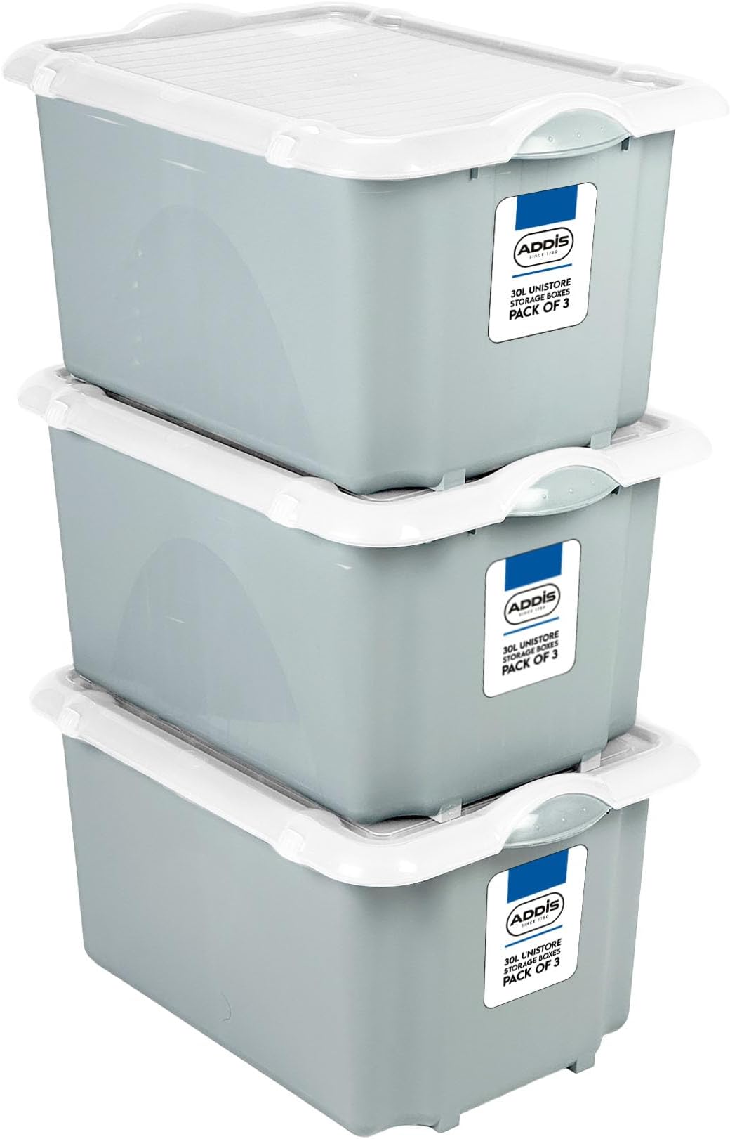Really Useful Nestable Plastic Storage Box 33.5 Litre Clear (Pack of 3 ...