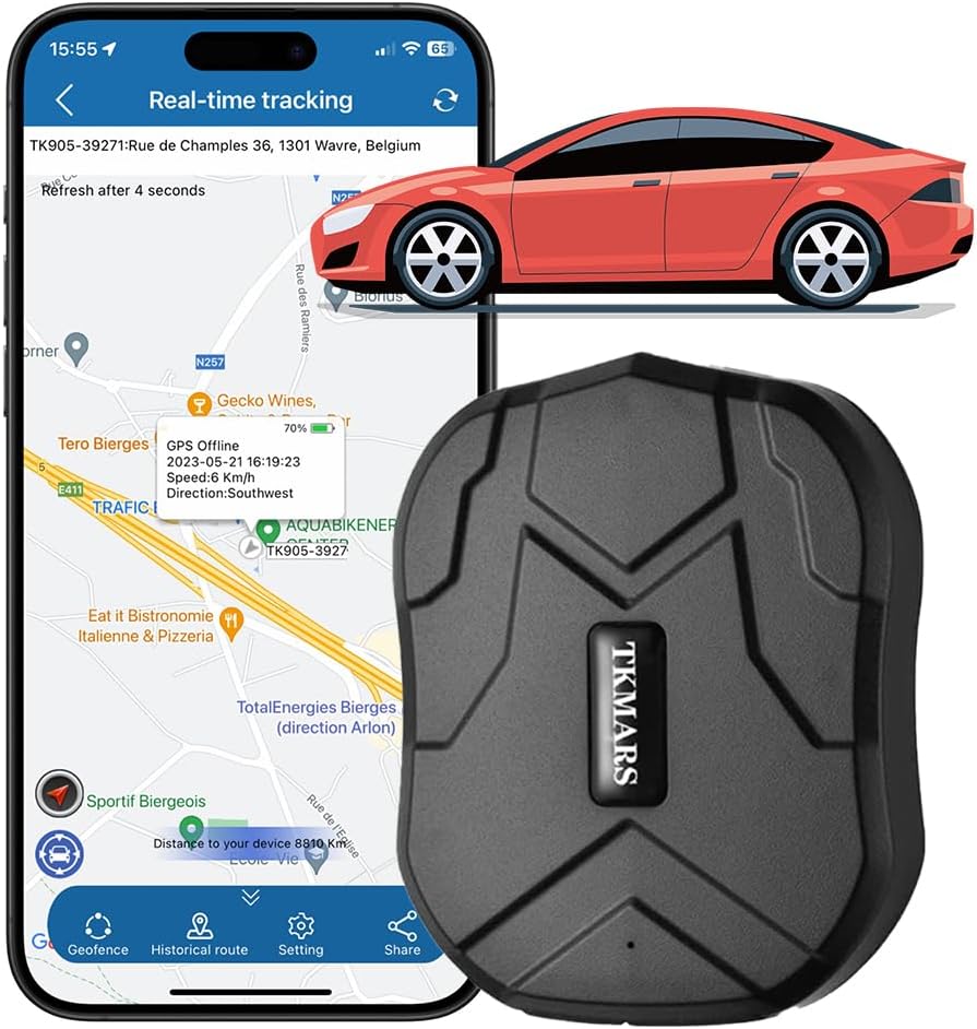 TKMARS GPS Tracker Car Tracker Magnet Anti-theft Real-Time Tracker ...