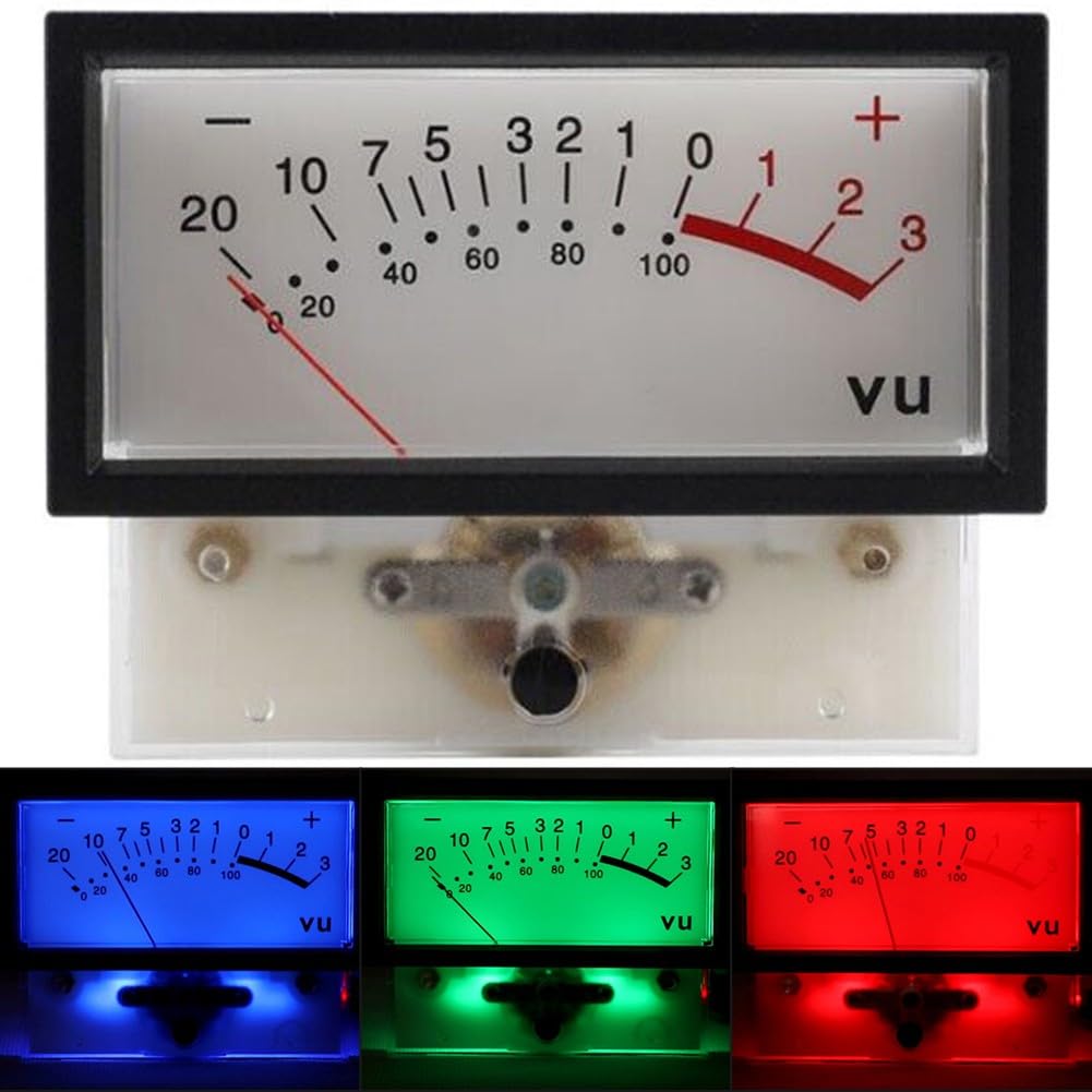 VU Meter, High Precision VU Level Meters with Red/Blue/Green RGB ...