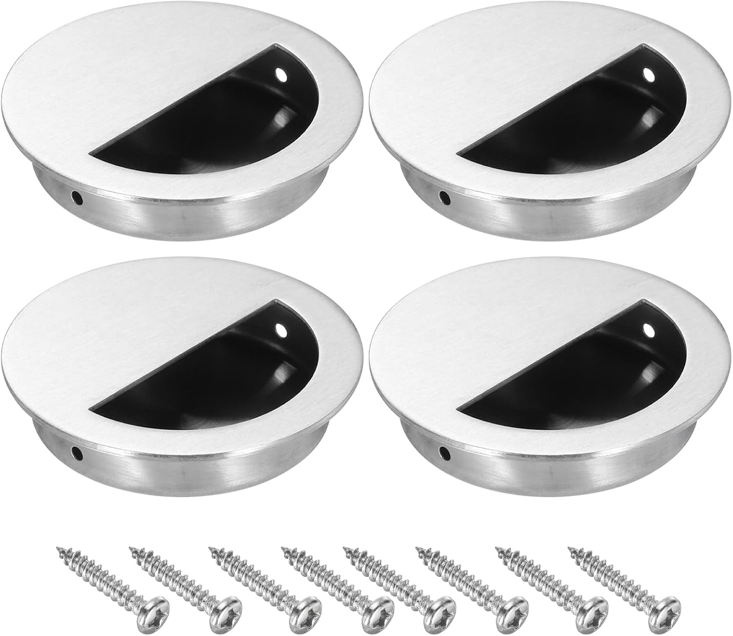 PATIKIL Recessed Door Handles 70mm/2.75" Dia, 4 Pack Round Hidden ...