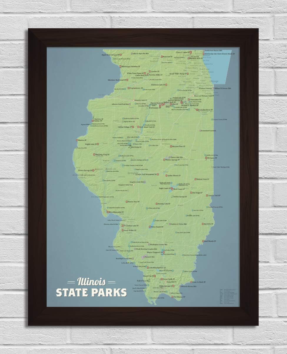 Amazon.com - Best Maps Ever Illinois State Parks Checklist 18x24 Poster ...