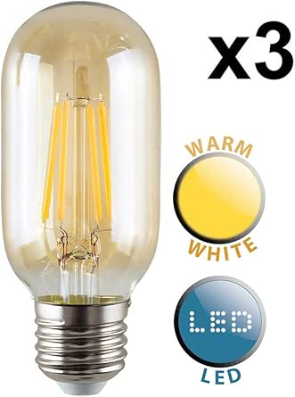 MiniSun | Retro Style 4w LED Filament ES E27 Radio Valve Amber Tubular ...