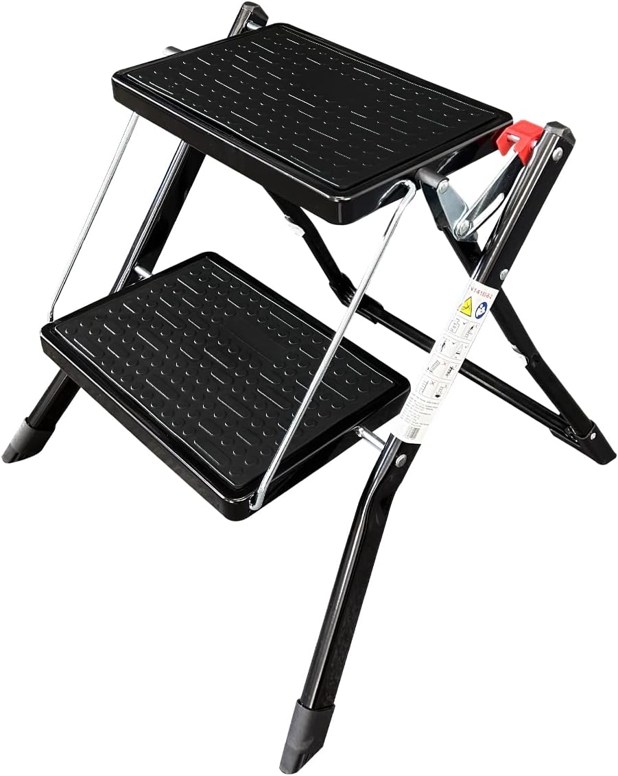 Abbey Easy Reach 2 Tread Step Stool (Black) : Amazon.co.uk: Stationery ...