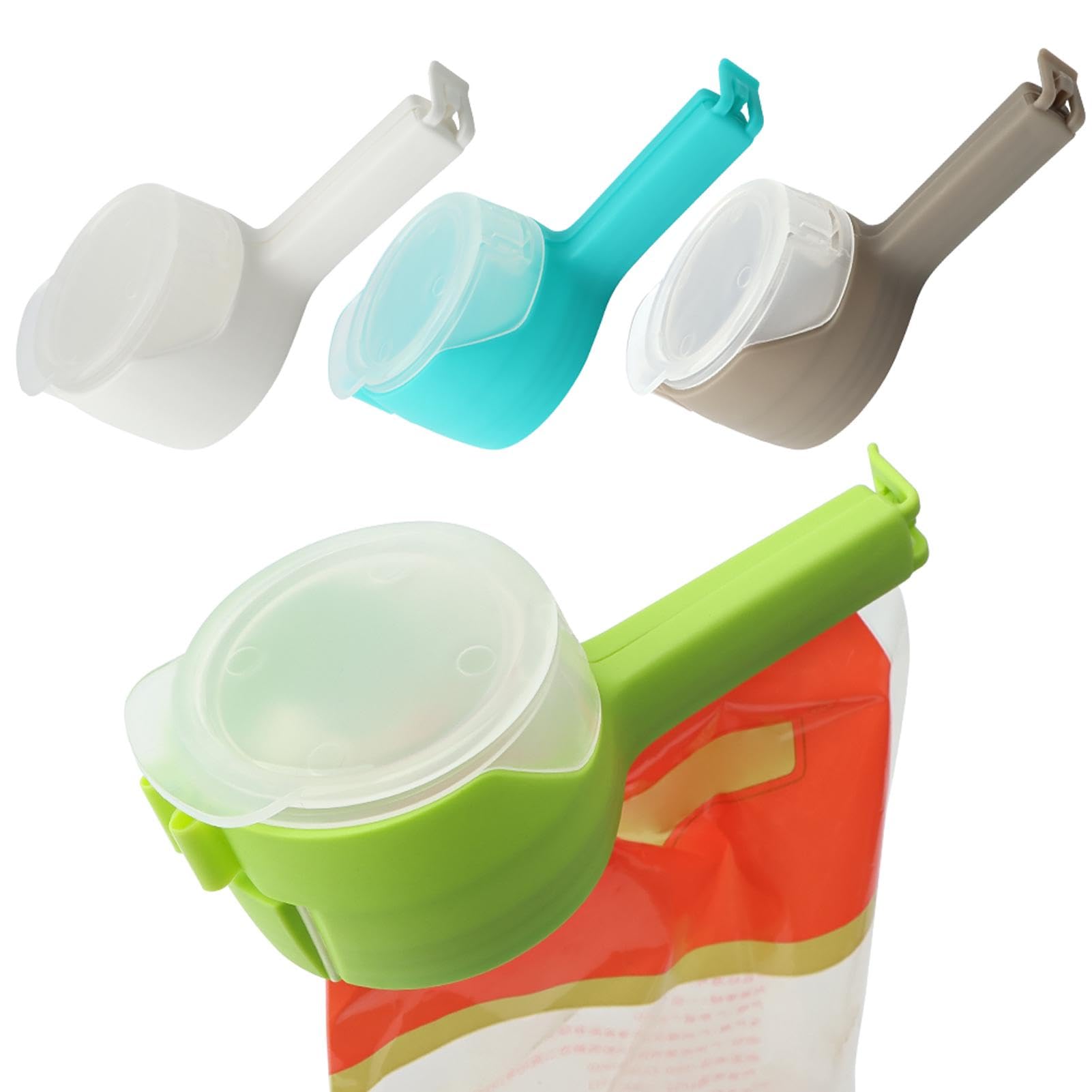 Amazon.com: 4Pcs Food Bag Sealing Clip with Pour Spout, Food Bag Clips ...