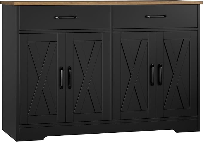 Amazon.com - HOSTACK Buffet Cabinet with Storage, 47.2" Kitchen Sideboard Buffet with Drawers ...