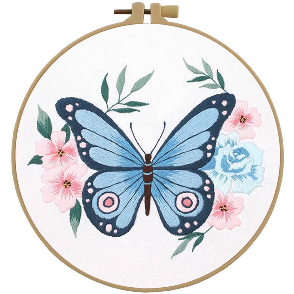 Colorful Blue Butterfly On Flower