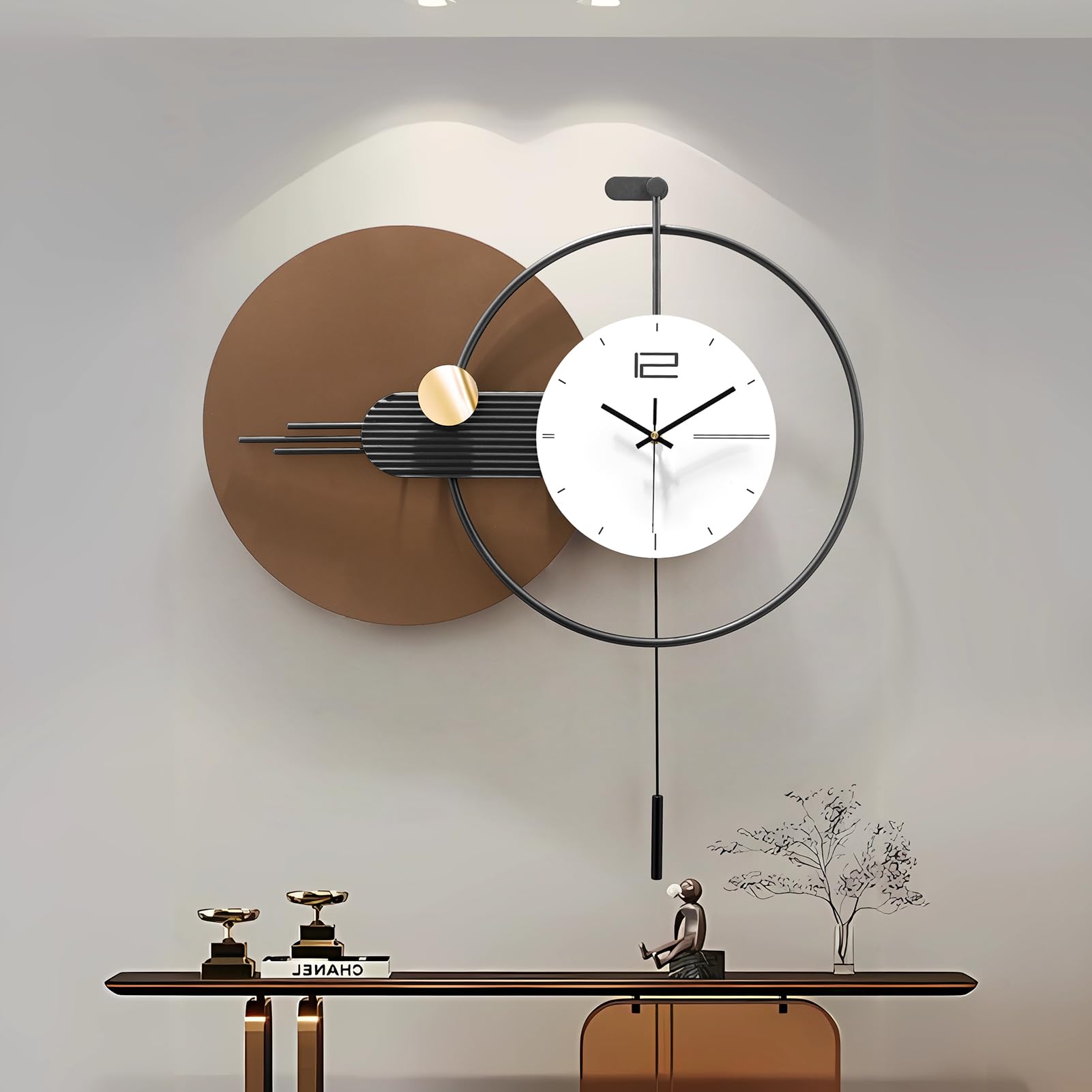 Amazon.com: HEBOIX Large Modern Wall Clock for Living Room,Decorative ...