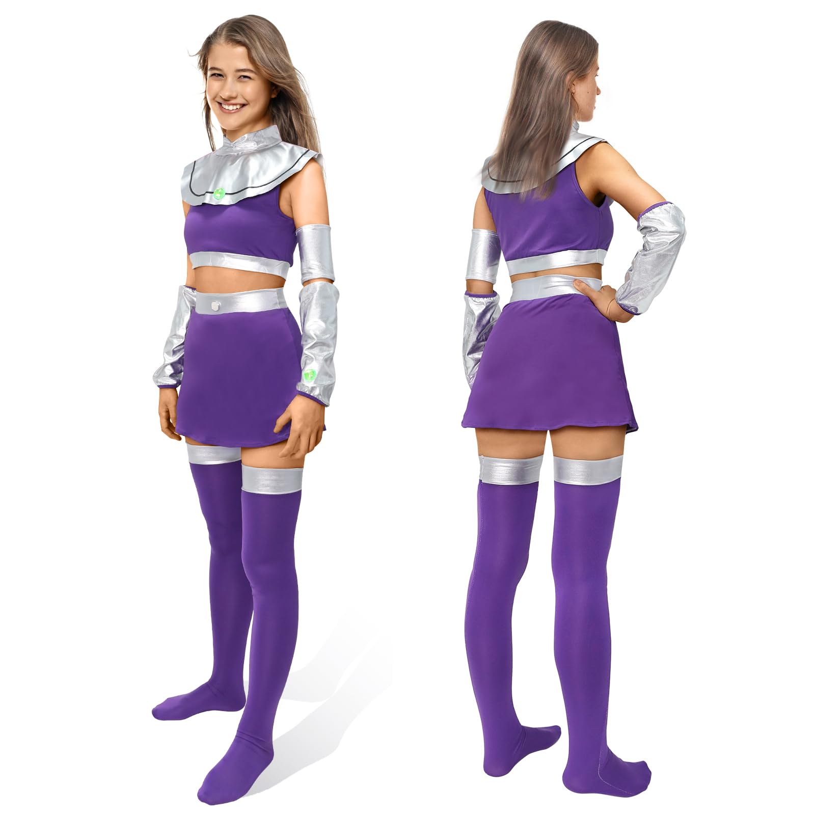Amazon.com: Pigmiss Starfire Costume Halloween Cosplay Princess Outfit ...