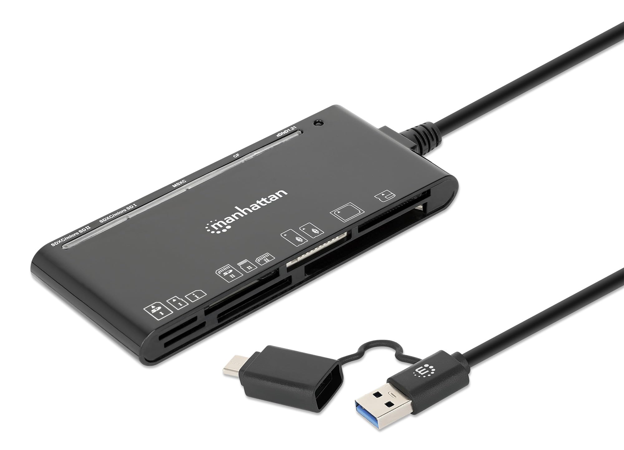 Amazon.com: Manhattan 7 in 1 USB C & USB A Combo Multi Card Reader ...