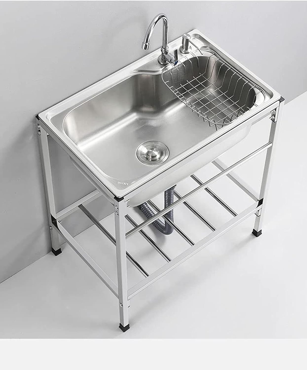 Commercial Restaurant Kitchen Sink Set Free Standing Stainless-Steel ...