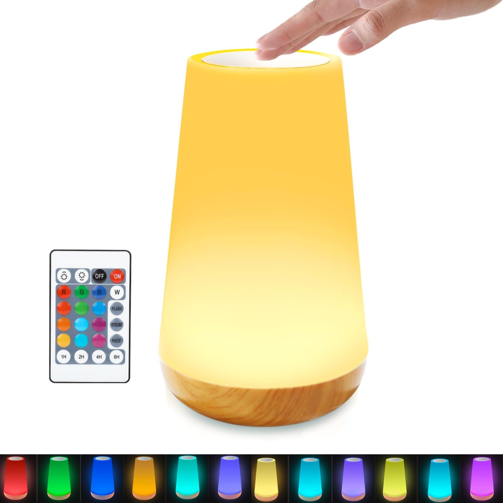 THAUSDAS Night Light, Dimmable Touch Lamp for Bedroom, Portable Table ...