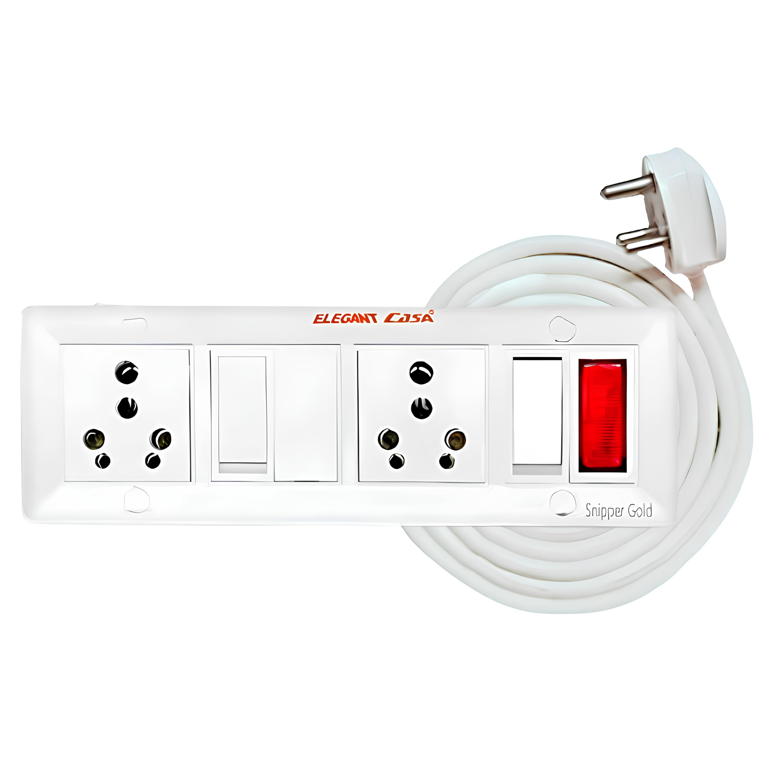 Buy Elegant Casa 6+16 Amp Electric Extension Board with Cord 2 Socket ...