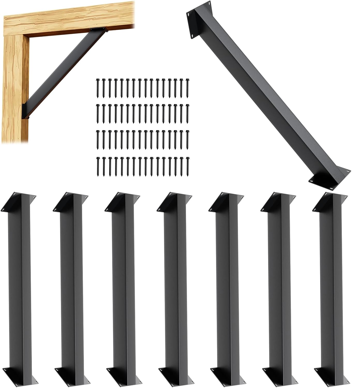 Amazon.com: 8Pcs 45° Angle Support Bracket, Pergola Kit Heavy Duty ...