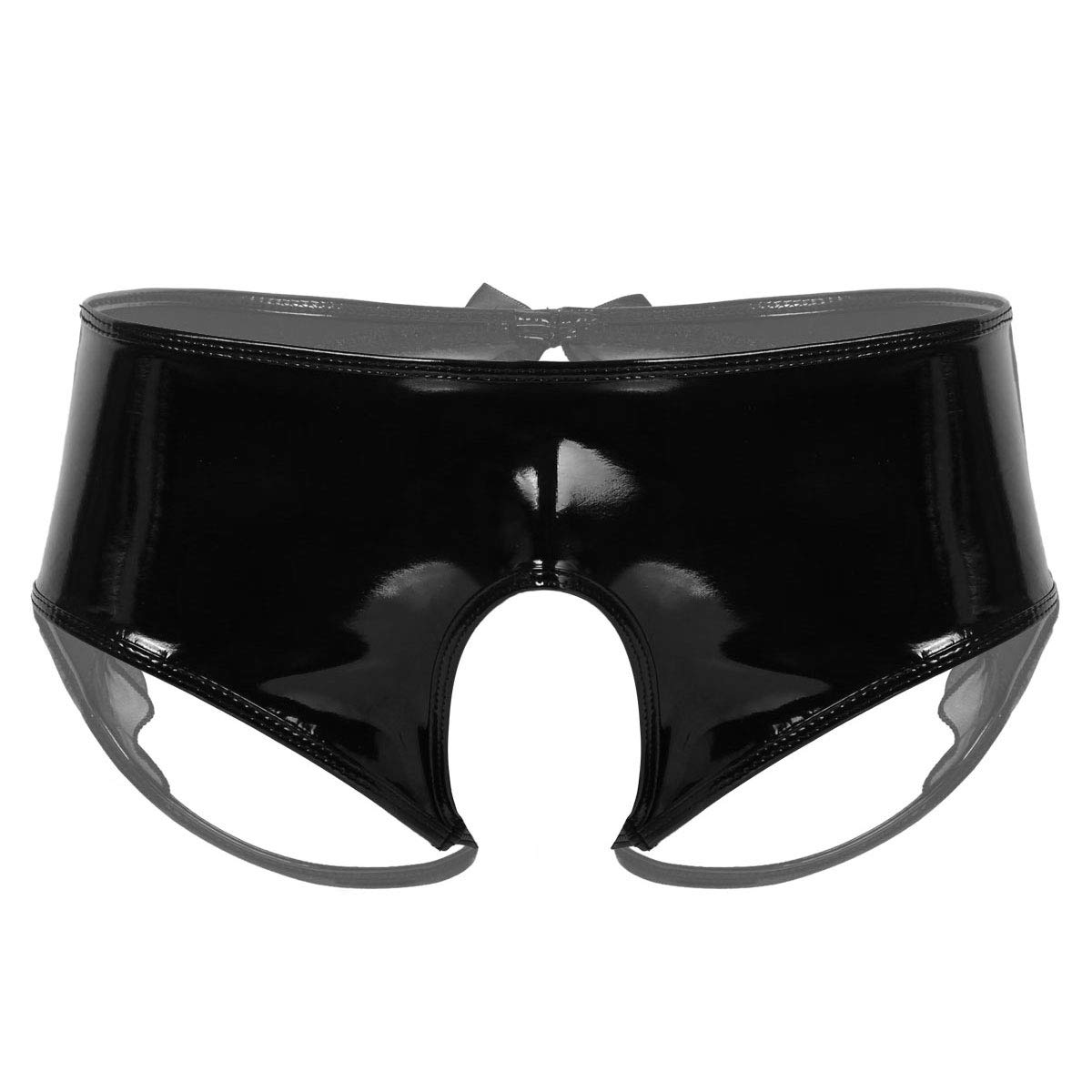 Men's Underwear Jockstrap Bottomless Metallic Boxer Shorts Backless Gay ...