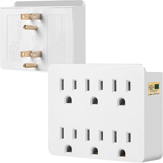 Amazon.com: 6 Outlet Wall Adapter, FiiMan UL Listed 3-Prong Grounded ...