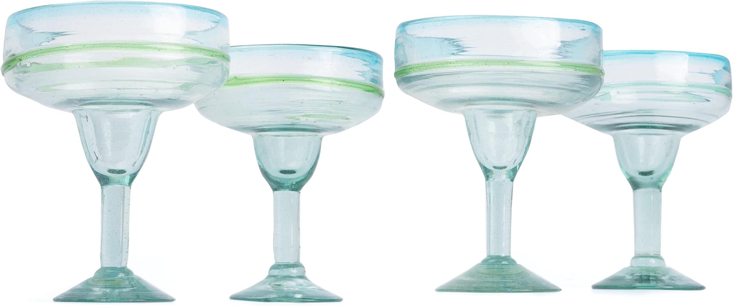Amazon.com | Hand Blown Margarita Glasses & Salt Rimmer – Set of 2 ...