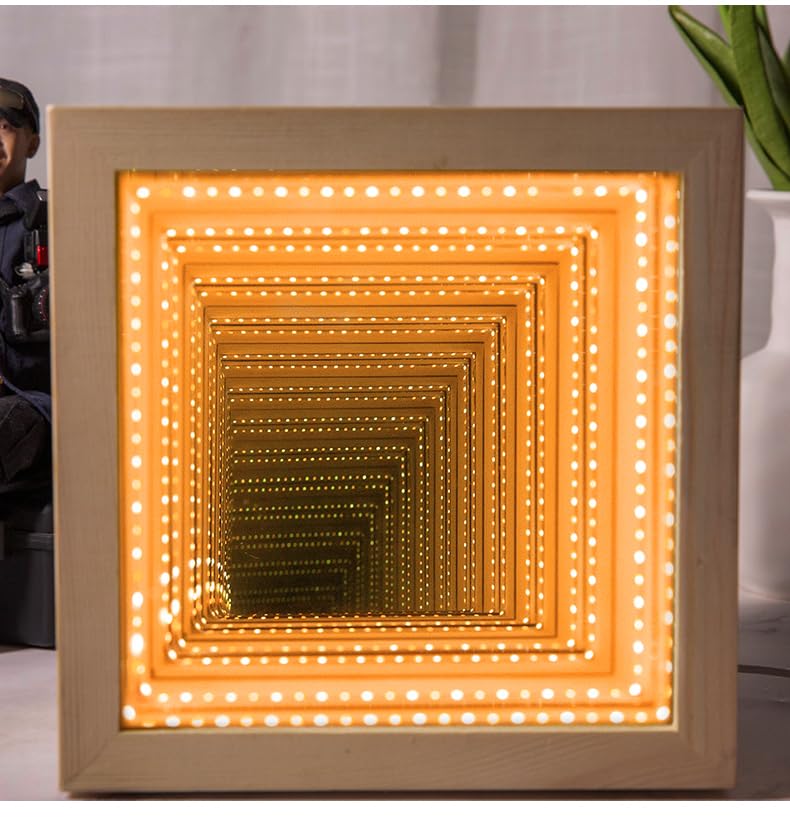 DuvinDD Lighted Display Case with 3D LED Light, Infinity Mirror Cube ...