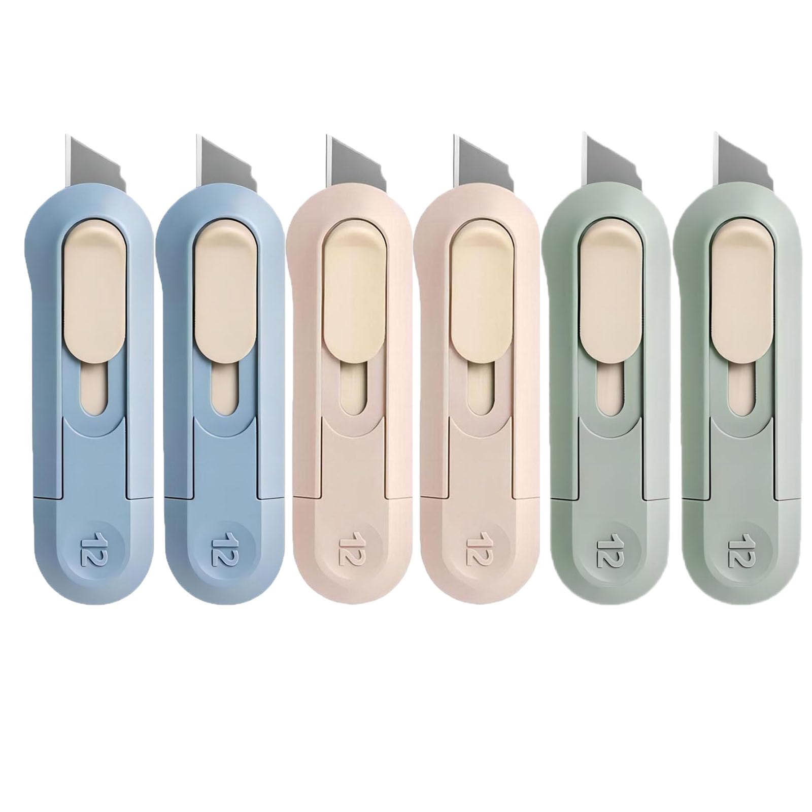 6 Pack Portable Box Cutter,Retractable Utility Knife, Multi-function ...