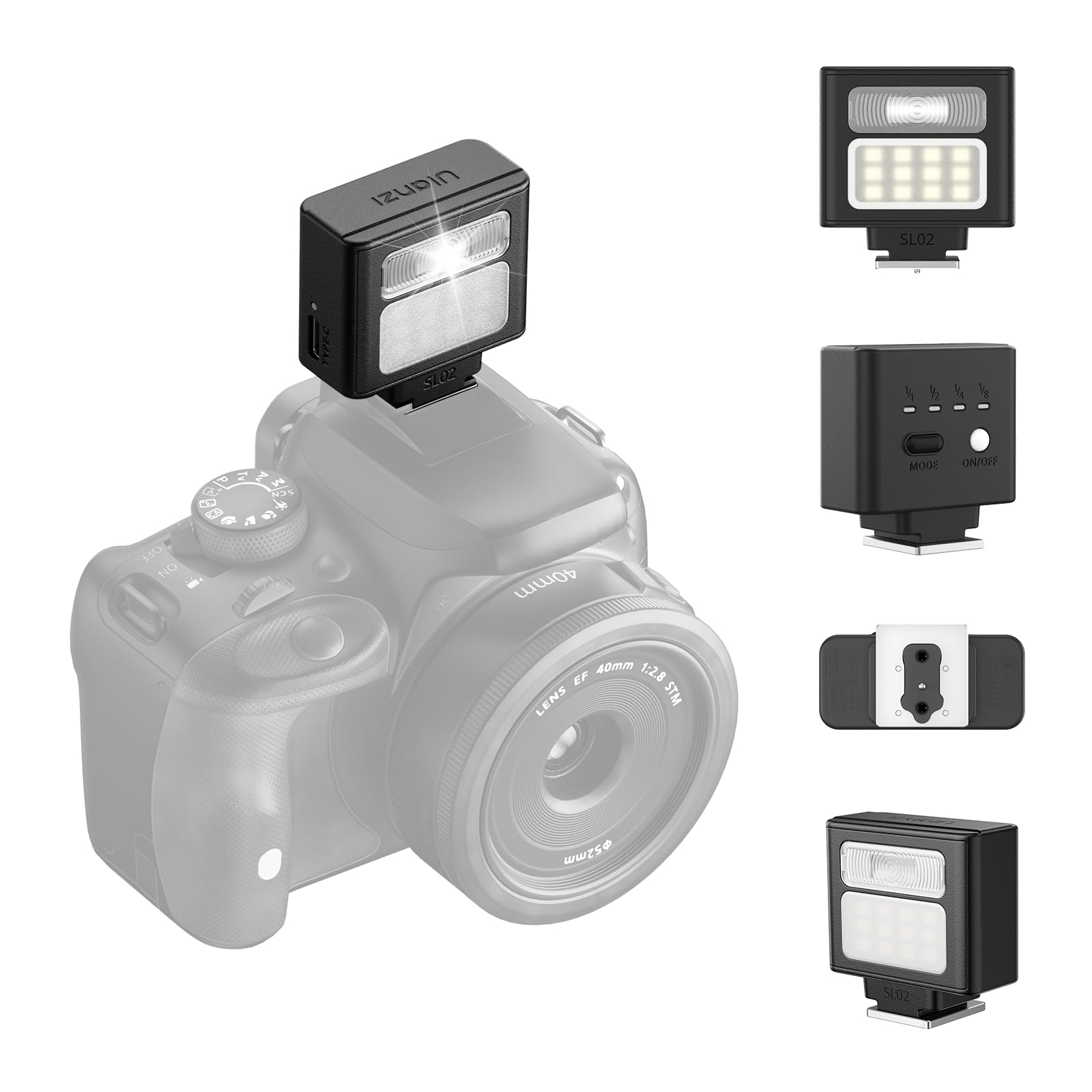 Ulanzisl02 Mini Flash Speedlite With Video Light Gn8 6500k Camera ...